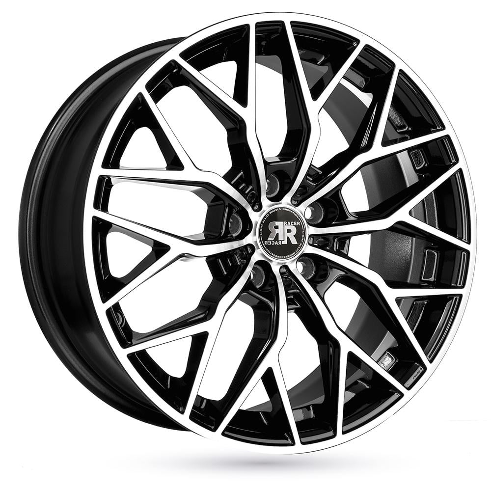 Racer Mygal Schwarz glÄnzend verblendung poliert 8.0x19 5x108 ET40 65.1 Alufelge